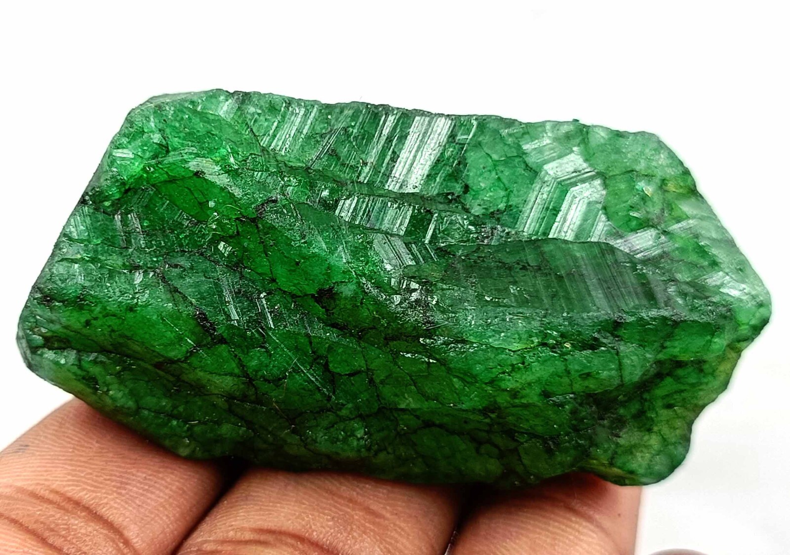 DYED 333 CT NATURAL GREEN EMERALD EGL CERTIFIED ENHANCED TRANSLUCENT ...