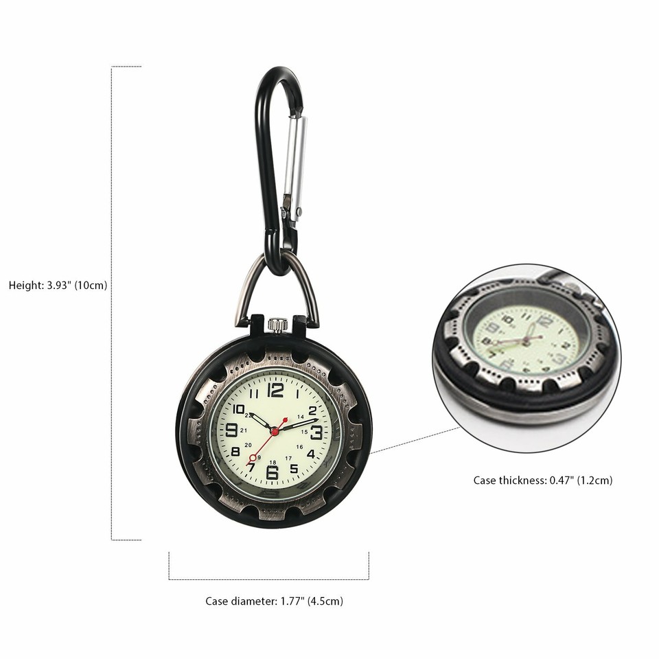 Outdoors Clip-On Carabiner Backpack Luminous Night Watch With Compass ...