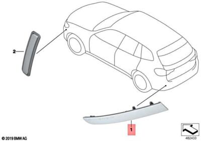 Genuine BMW G01 SUV Reflector Right OEM 63147419928 | eBay