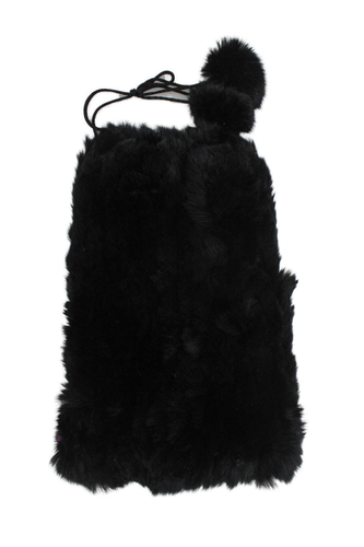Glamourpuss Womens Drawstring Hand Muffs Faux Fur Black One Size | eBay