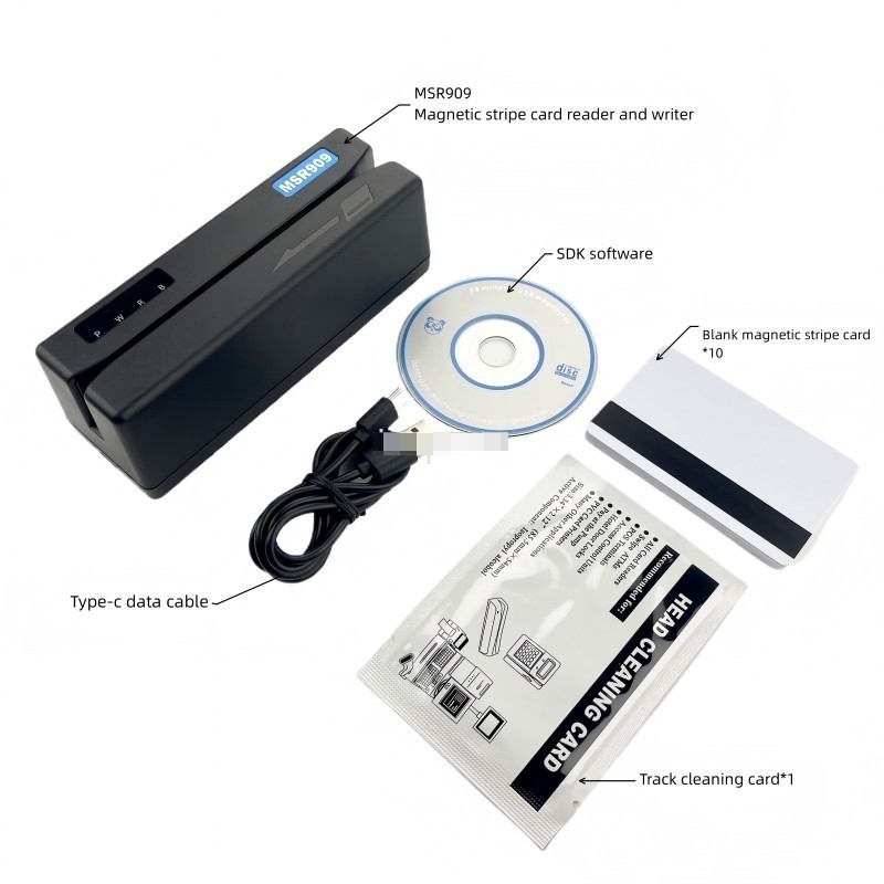 Full Three Track USB Magnetic Card Reader/Writer Encoder MSR909 ...