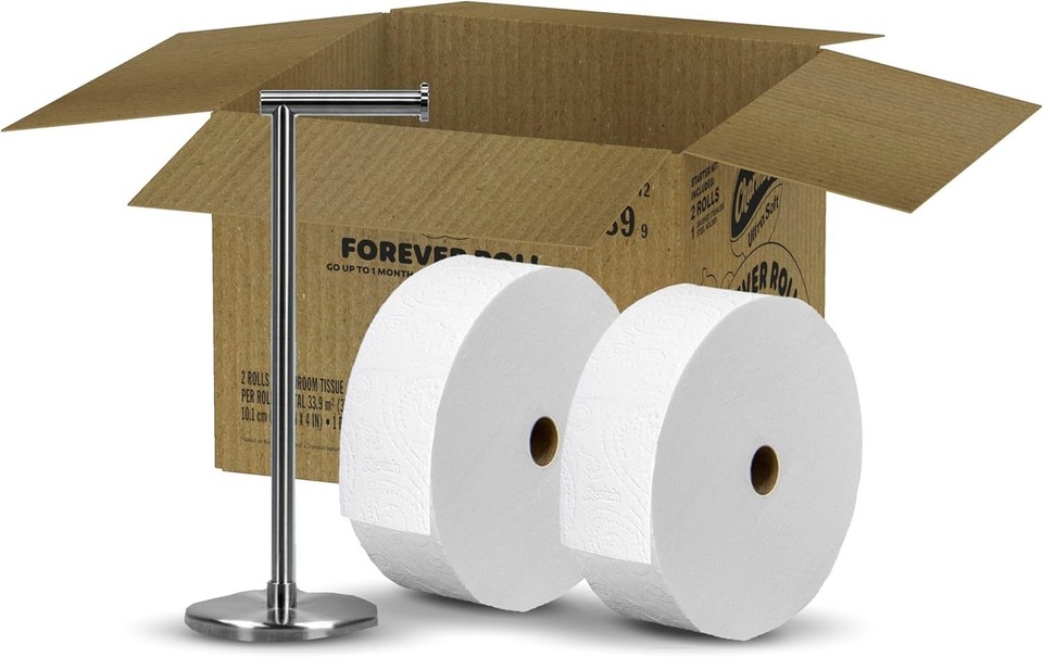Forever Roll Starter Kit Ultra Soft 1 Holder, 2 Rolls, 2-ply Bath ...