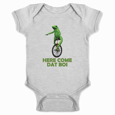 Here Come Dat Boi Meme Frog Funny Unicycle Baby Bodysuit | eBay