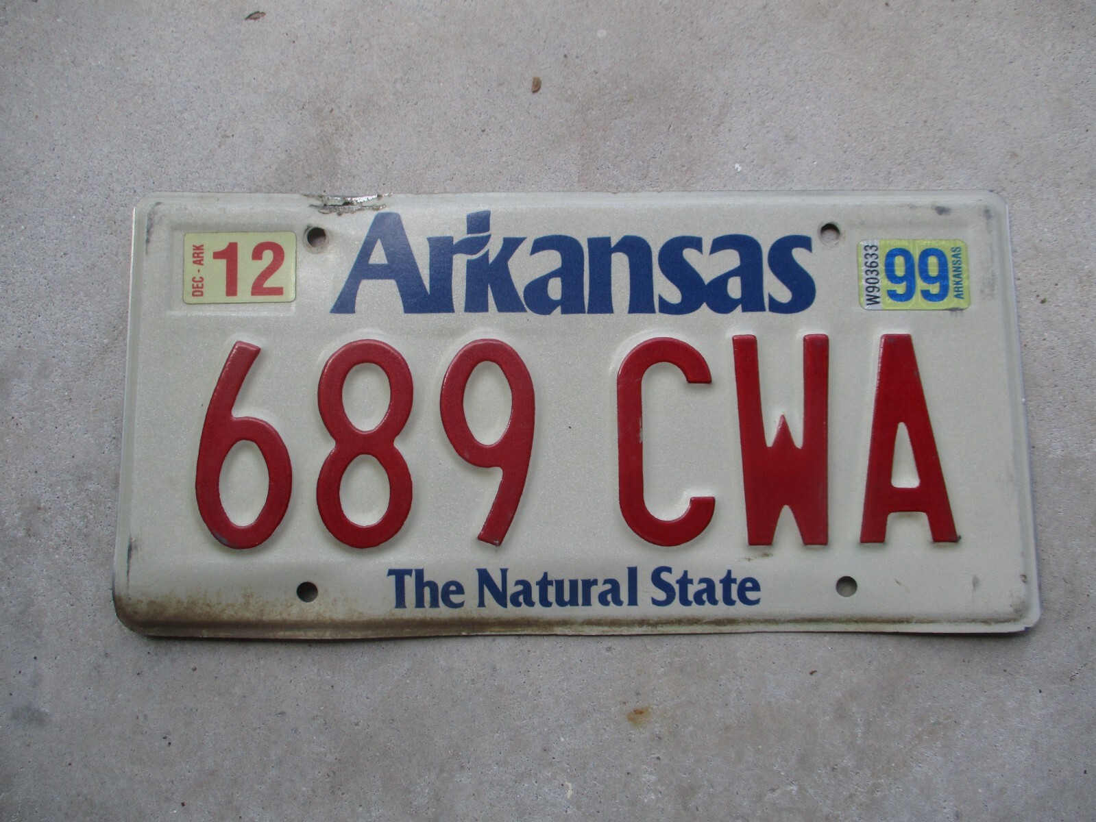 Arkansas 1999 license plate # 689 CWA | eBay