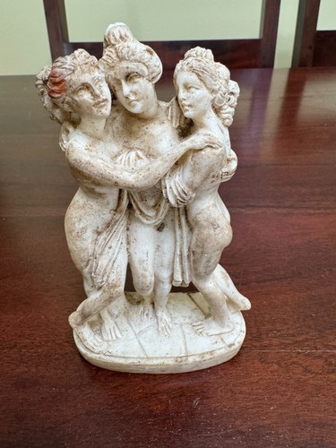3 GRACES REPRODUCTION CARVED STATUE 3.5X5.5" - SEE NOTES AND PICTURES ...