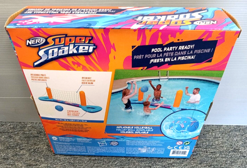 Nerf Super Soaker Pool Volleyball Set Inflatable Pool Float with Net ...