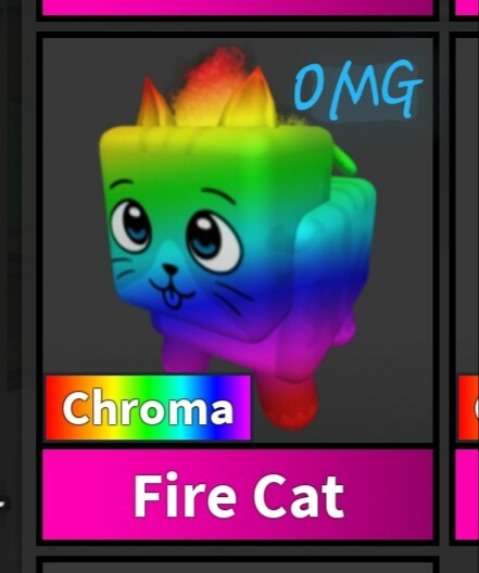 Roblox Murder Mystery 2 CHROMA FIRE CAT pet MM2 godly knives and guns ...
