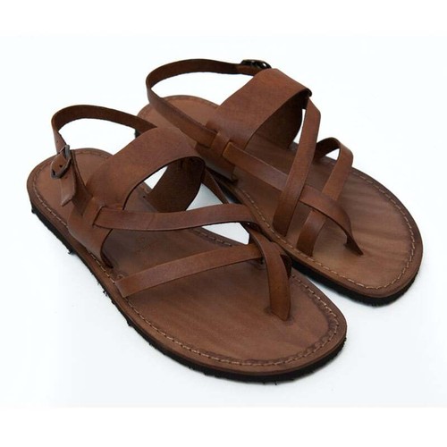 Men's Sandals MADE IN ITALY Flip Flops REAL LEATHER And Ancient Greece ...