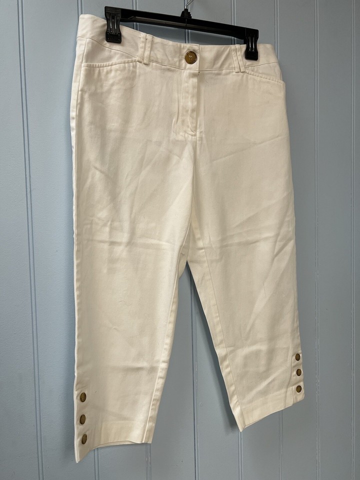 Counterparts Flat Front Zip Capri Pants W/Pockets Size 8P | eBay