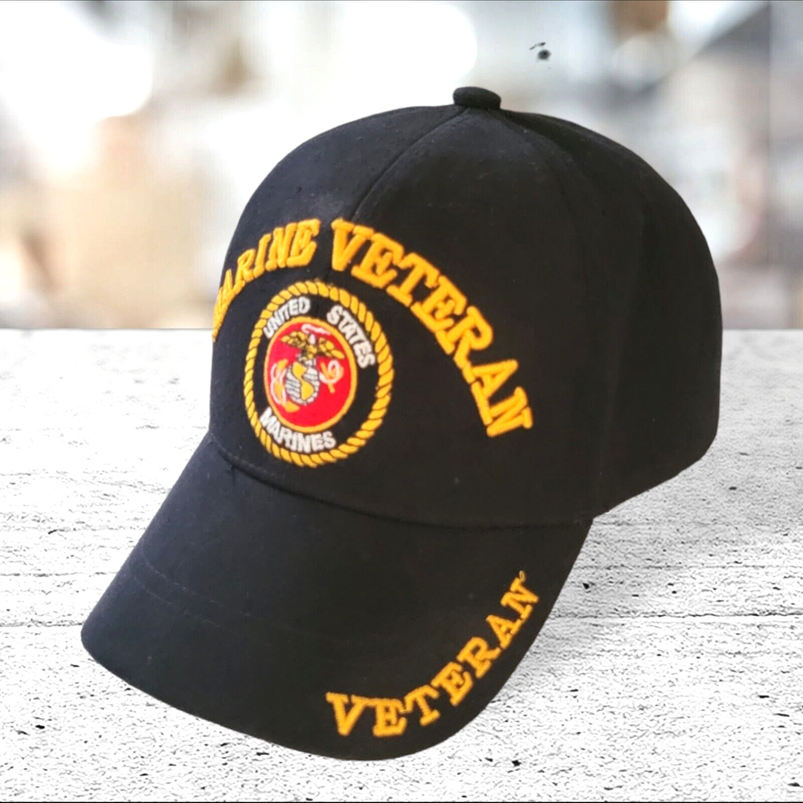 U.S. Marine Veteran Embroidered USMC Logos Baseball C… - Gem