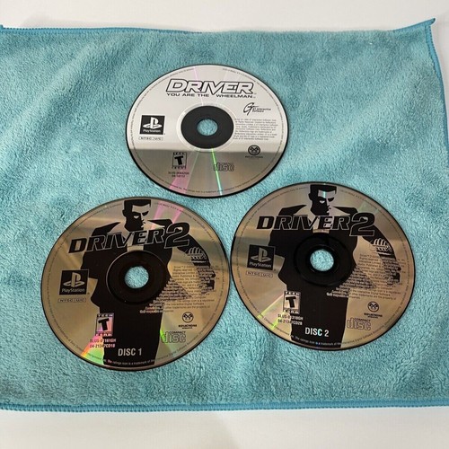 Driver 1 & 2 PS1 PlayStation 1 (2000) - Discs Only - street racing ...