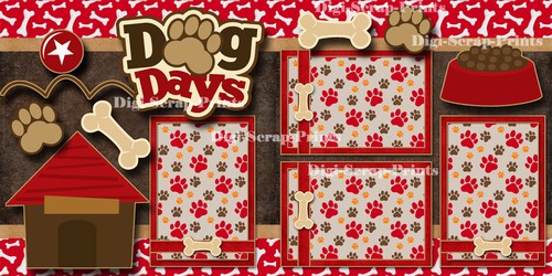 DOG DAYS 2 premade scrapbook pages paper piecing puppies pet BY ...