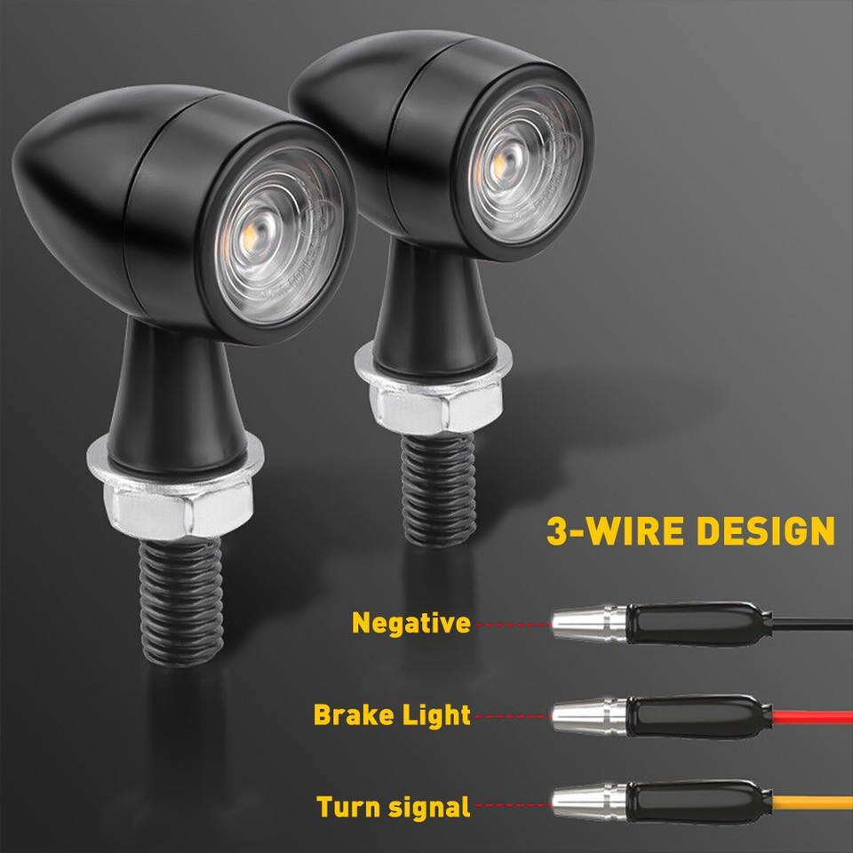 Left Right Motorcycle Mini LED Turn Signals Blinker Light Indicator ...