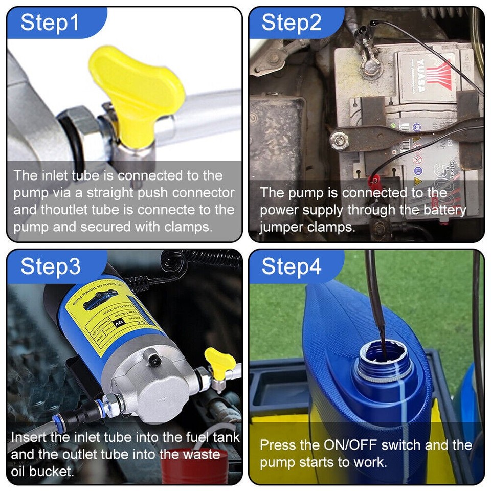 Electric Engine Oil Transfer Extractor Fluid Suction Pump Diesel Siphon ...