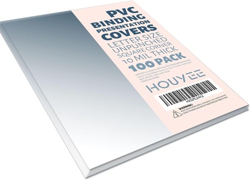 HOUYEE 100 Pack Clear Binding Presentation Covers, PVC 10mil, 100P, | eBay