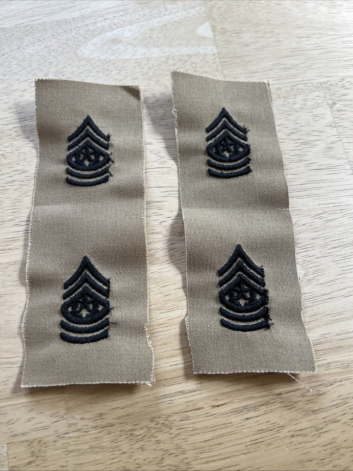 US ARMY RANK BADGE DESERT TAN COMMAND SERGEANT MAJOR CAMO Uncut | eBay