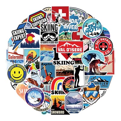 20 Random Mountain Winter Sports Stickers Ski Snowboarding Decals Free ...