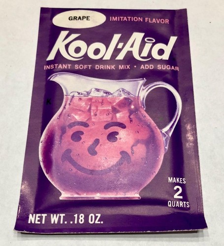 VINTAGE 1960's KOOL-AID FULL PACK Sealed Mip GRAPE FLAVOR old store ...