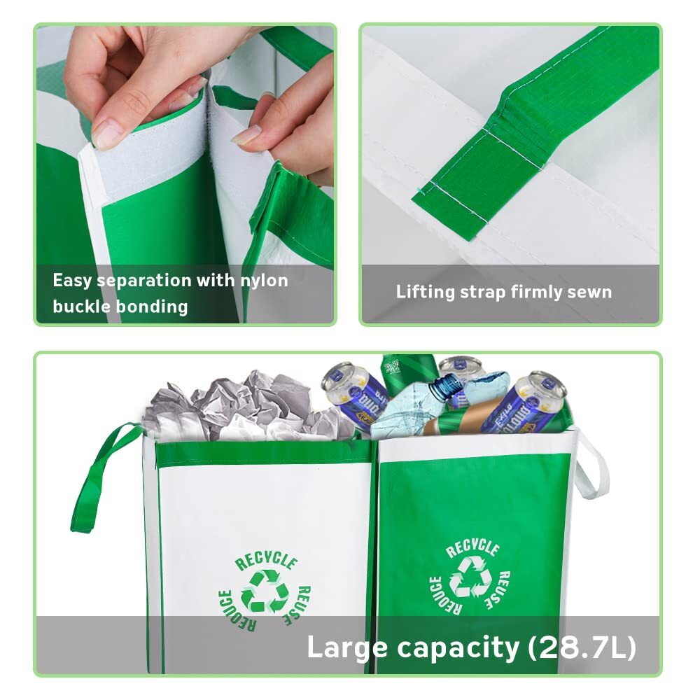 Recycle Waste Bin Bags 12L Green Waterproof for Home & Office | eBay