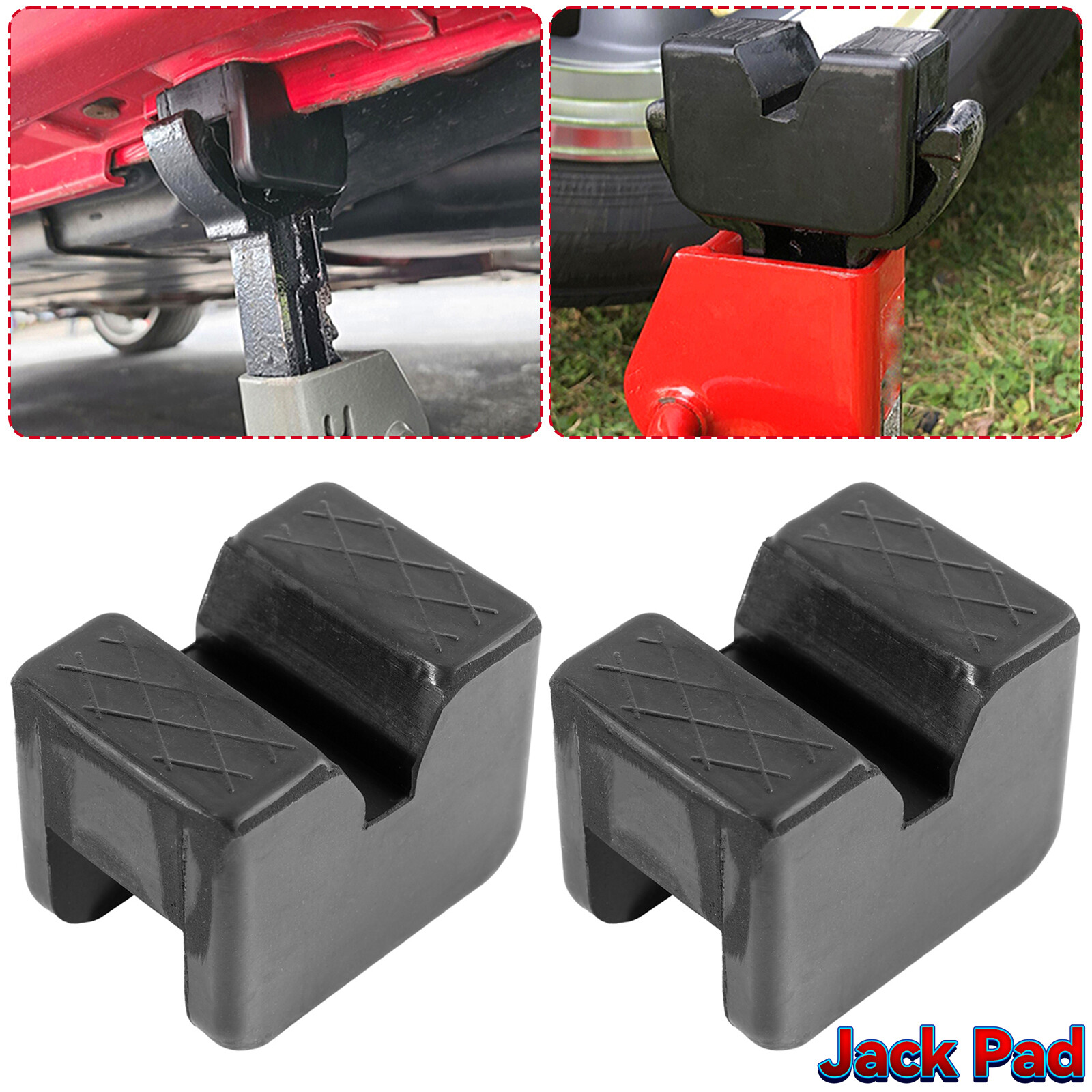 2Pcs Axle Jacking Pads Jack Stand Pad Adapter Frame Rail Protector ...