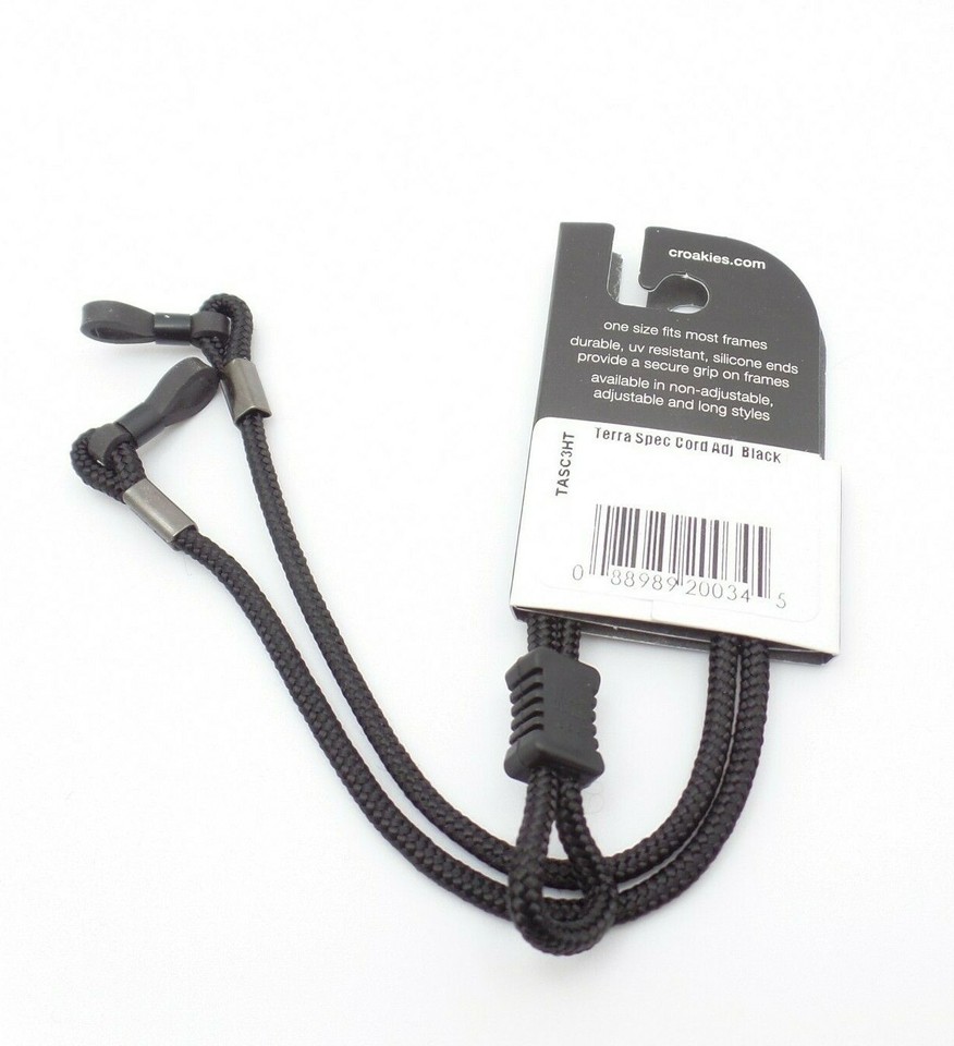 Croakies Terra Spec Cord Eyewear Retainer Black Adjustable New ...