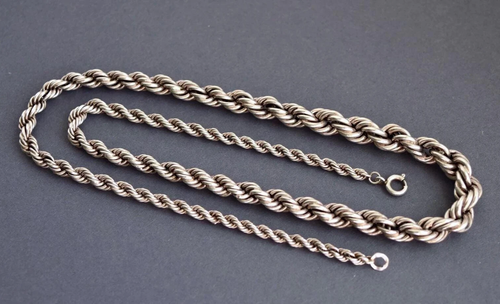 Antique 835 Solid Silver Graduated Chain Necklace Length 45 cm | eBay