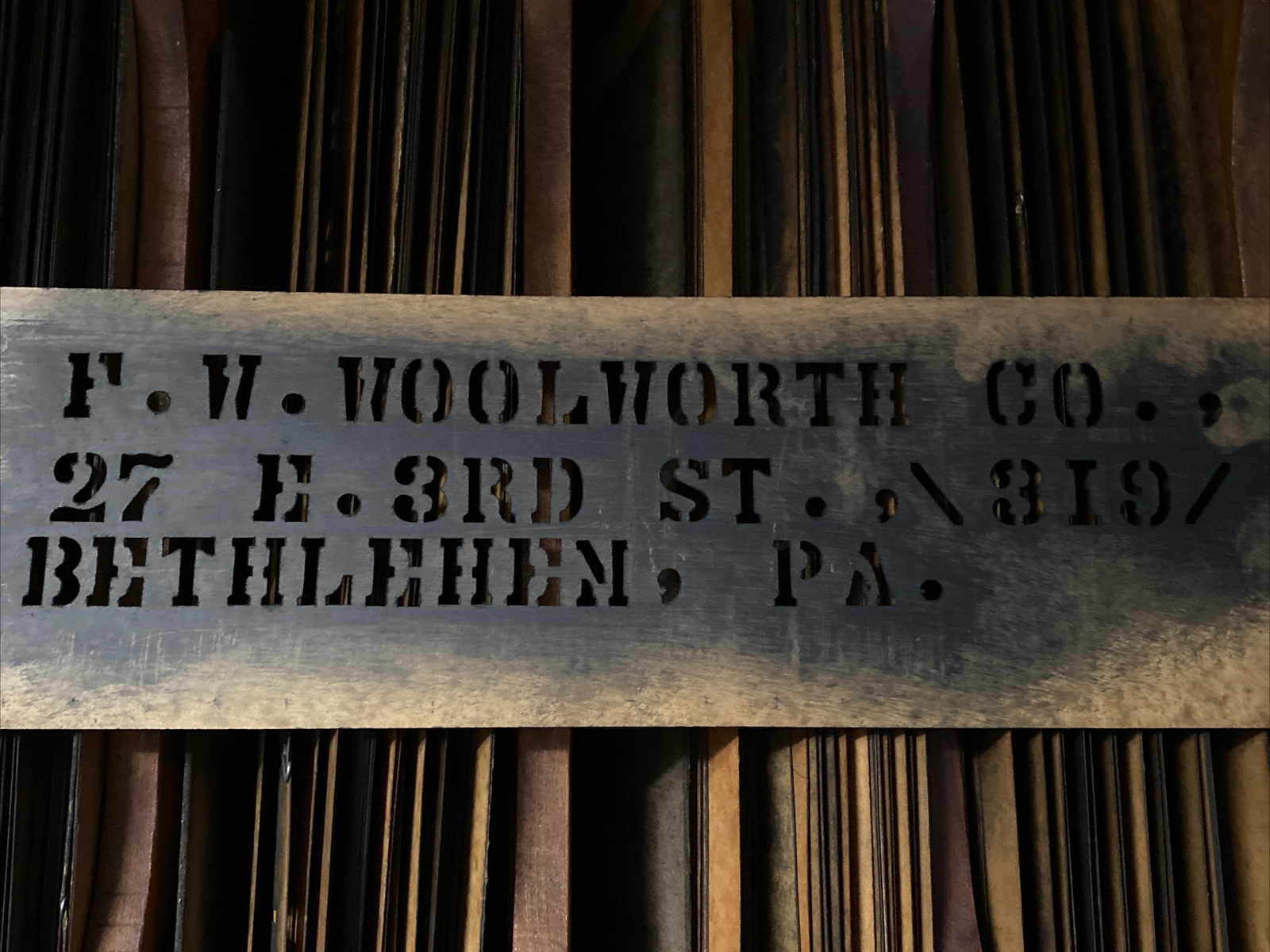 Woolworth Store: Bethlehem, PA LARGE Vintage Shipping Crate Stencil ...