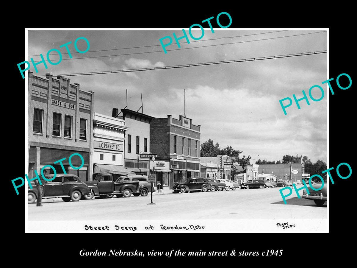 OLD 8x6 HISTORIC PHOTO OF GORDON NEBRASKA THE MAIN STREET & STORES ...