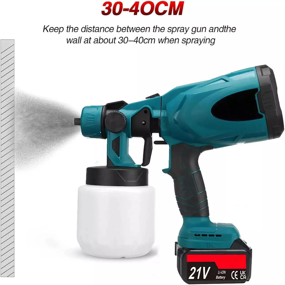 1000ML Paint Sprayer Electric Spray Gun Machine Handheld 1000W w/ 2 ...