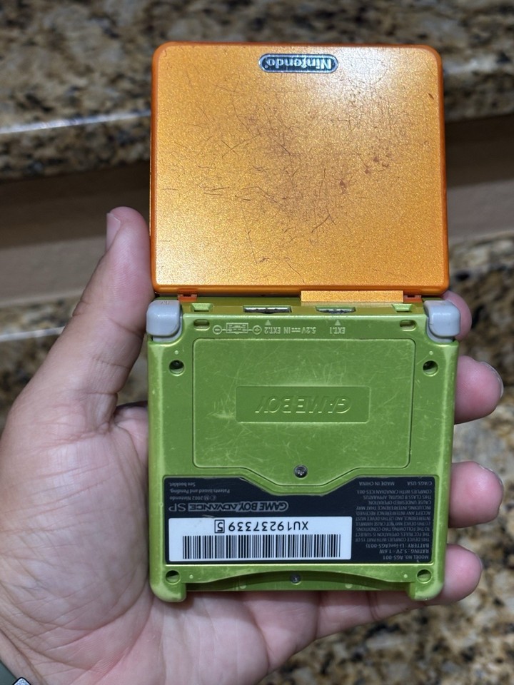 Nintendo Gameboy Advance SP - GBA SP - Lime Green & Orange Shrek ...