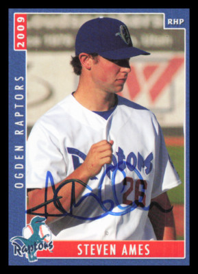 2009 Ogden Raptors STEVE STEVEN AMES Signed Card autograph auto DODGERS ...