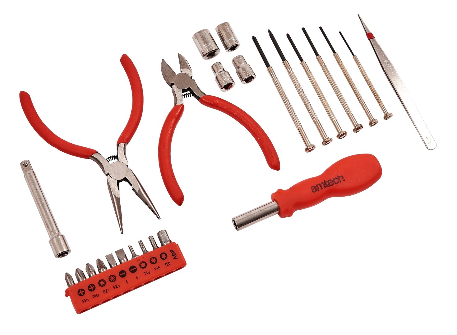 25Pc Mini Tool Kit Electrical Precision Screwdrivers Pliers Power Bit ...