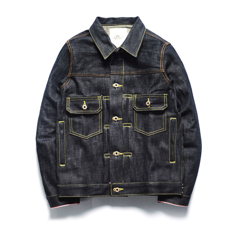 TYPE2 Jean Jacket Men's Denim Redline Vintage Pocket Heavyweight 16oz ...