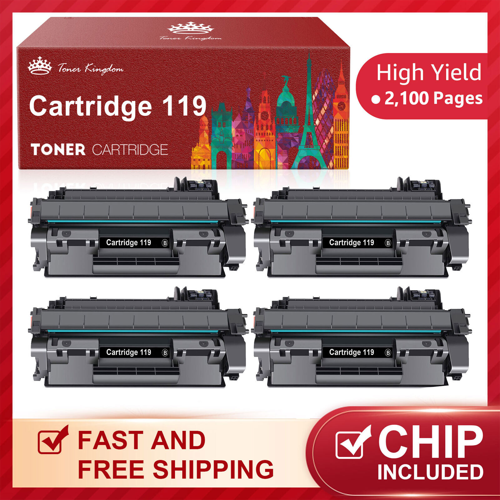 Black Toner CRG119 for Canon 119 imageClass MF6160dw MF414dw MF5950dw ...