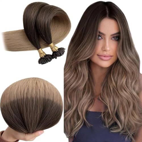 U Tip Hair Extensions Ombre Dark Brown Medium Brown with 16 In Utip-#2/6/18 | eBay