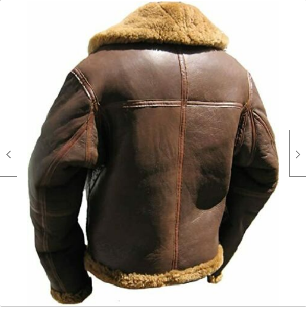 B3 RAF Brown Mens Bomber Flying Aviator Fur Irvin Real Shearling ...