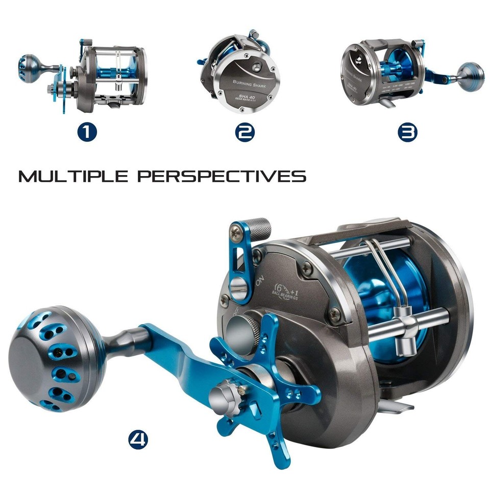 Trolling Reel Saltwater Level Wind Reels, Drag Reels Boat Fishing Ocean ...