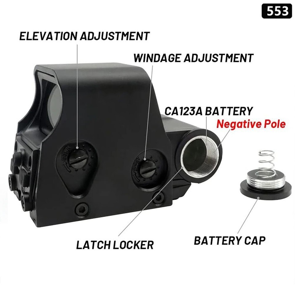 551 552 553 Red Green Dot Holographic Reflex Sight Scope Tactical Hunt ...