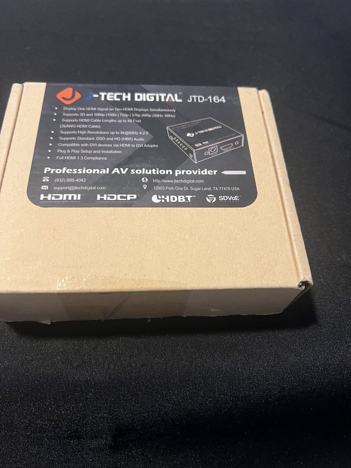 J-Tech Digital JTD-MINI-1X2SP Black 4k & 3D Super Mini 1x2 Powered HDMI ...