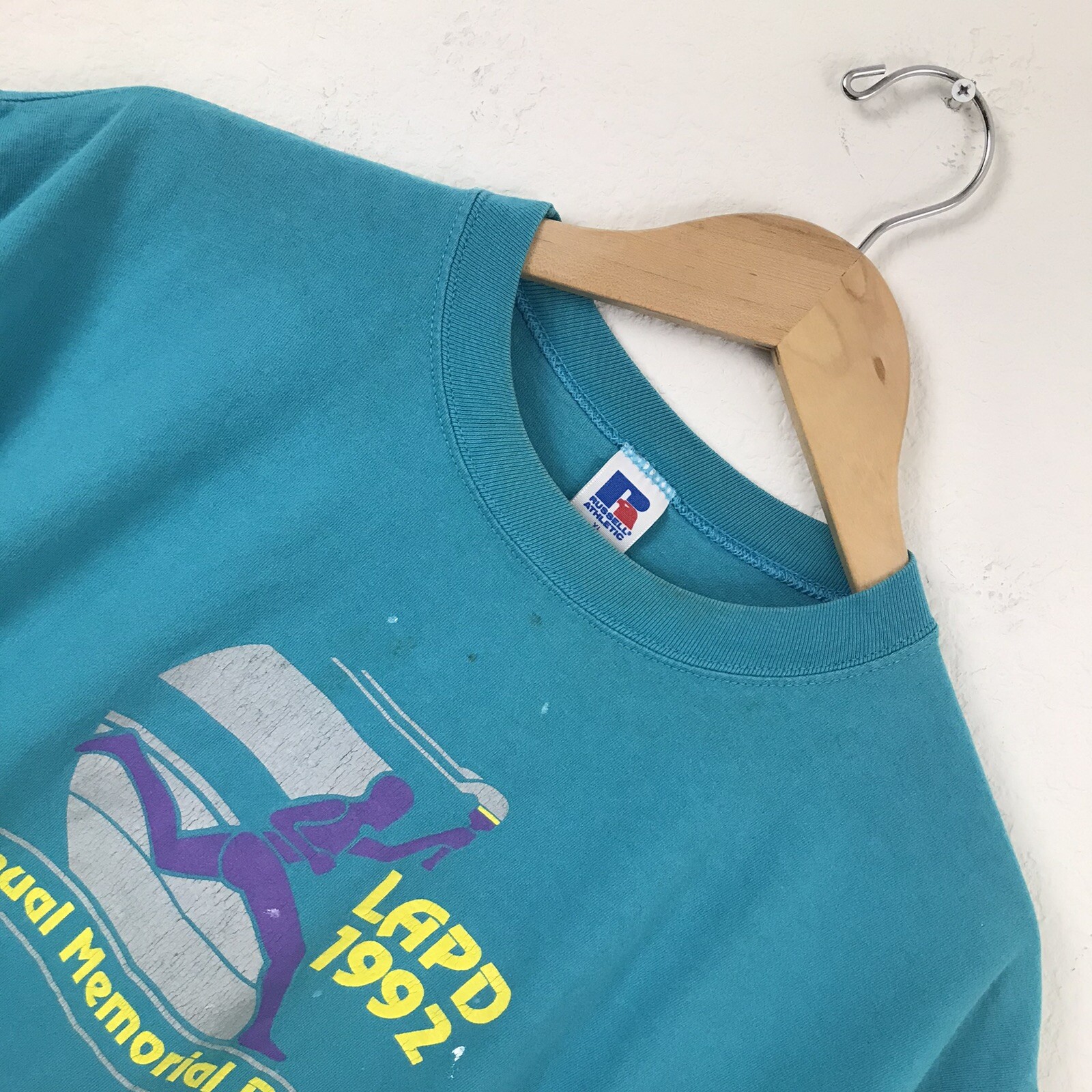 Vintage Single Stitch Russell Athletic LAPD 1992 shir… - Gem