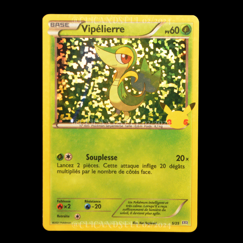 carte Pokémon 5/25 Vipélierre HOLO - 60 PV Promo 25 Ans NEUF FR | eBay