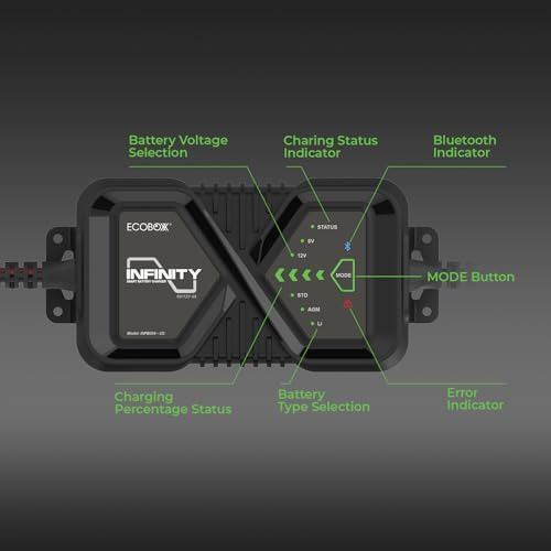 Infinity 4A Battery Charger with BT App Monitoring, 6V / 12V, IP65, 8 ...