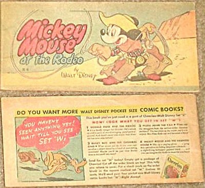 CHEERIOS 1947 CEREAL PREMIUM MINI GIVEAWAY PROMO X-4 DISNEY MICKEY ...