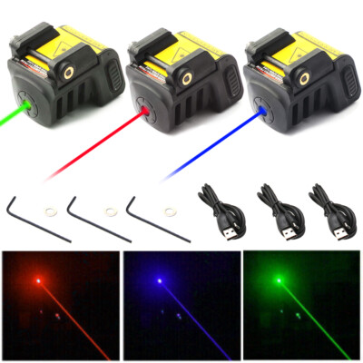USB Rechargeable Pistol Gun Green/Blue Laser Sight 20mm For Glock 17 ...