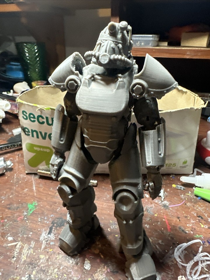 FALLOUT POWER ARMOR T51 ACTION FIGURE Articulated Paint It Yourself | eBay