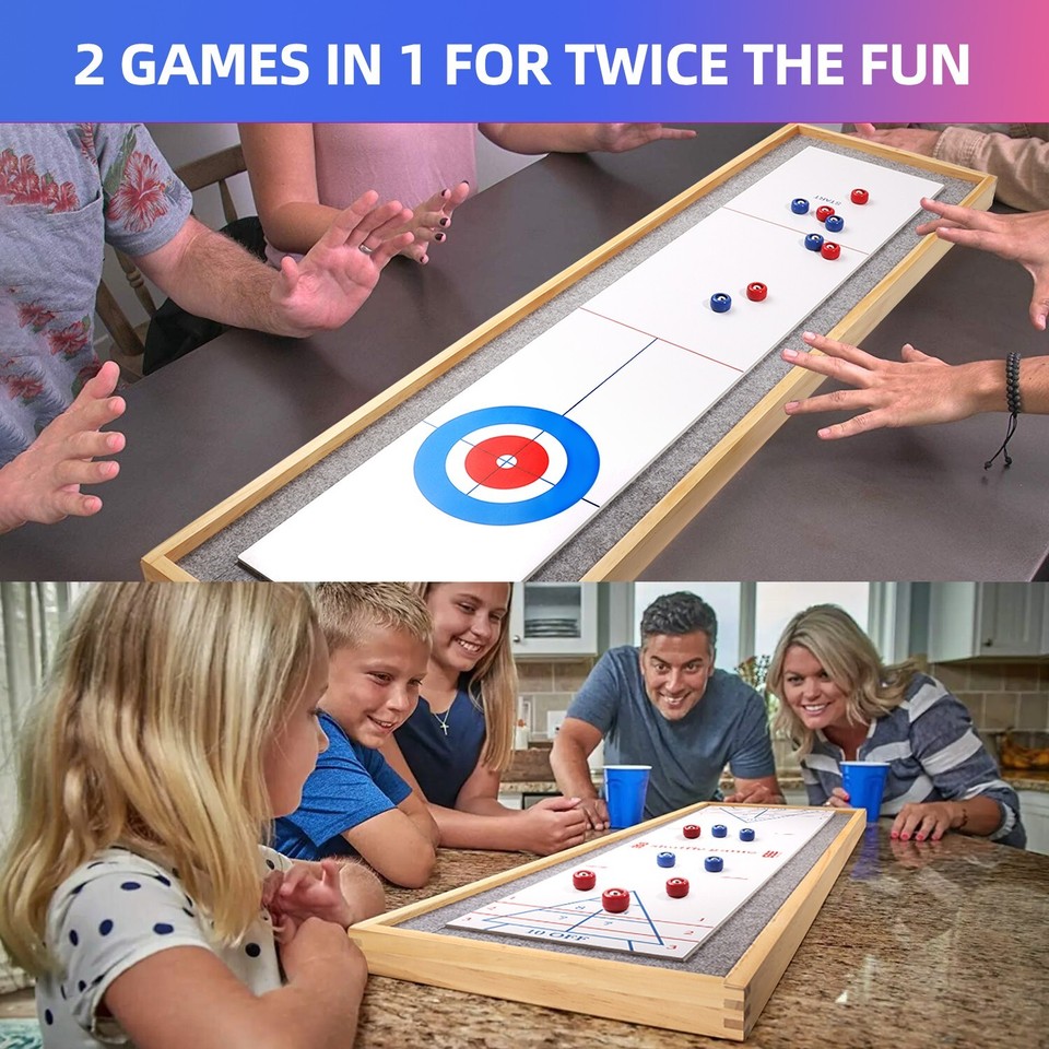 2-in-1 Shuffleboard and Curling Tabletop Game Set | eBay