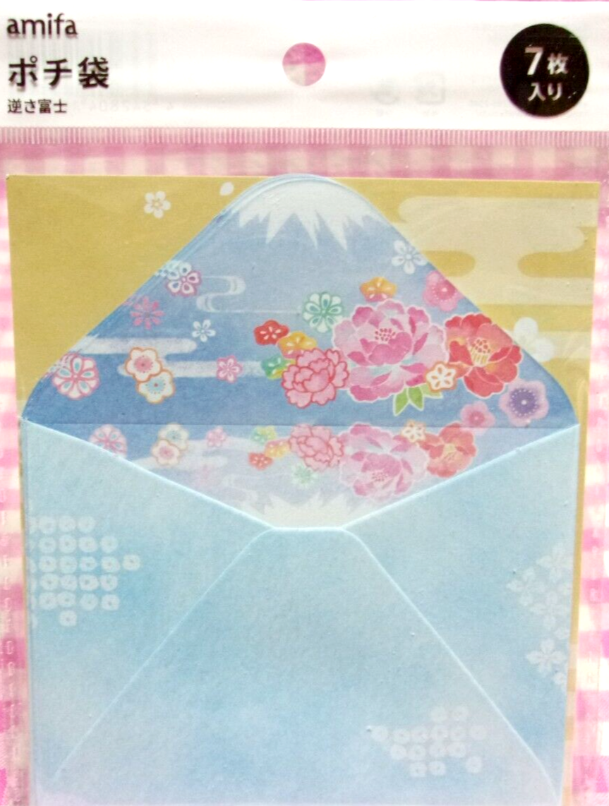 amifa / Mt. Fuji Flower Mini Envelope Pochi Bukuro / Japan Pochibukuro ...