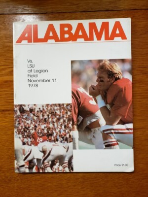 1978 ALABAMA CRIMSON TIDE VS LSU TIGERS COLLEGE FOOTBALL PROGRAM Near ...