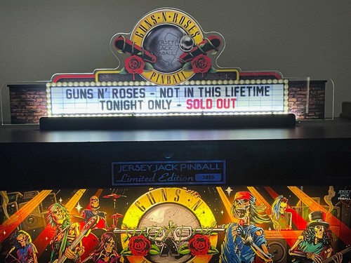 💥GUNS N' ROSES🌹 TOPPER SE/LE PINBALL MACHINE FACTORY JERSEY JACK TOPPER ...
