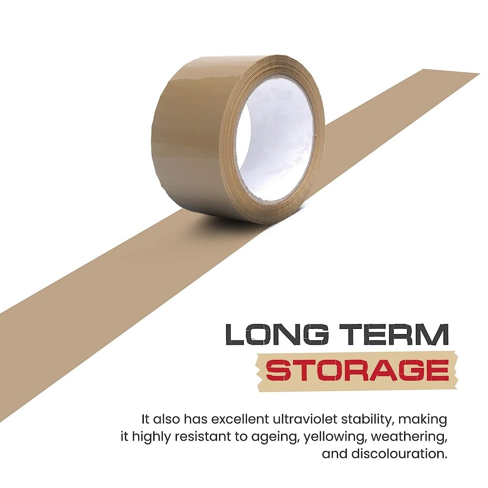 36x BROWN PACKING TAPE PARCEL STRONG 48MM X 66M BOX SEALING SELLOTAPE ...